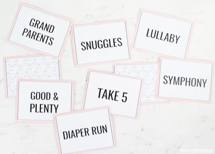 Candy Bar Baby Shower Matching Game - Pretty Providence