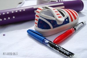 DIY Patriotic American Flag Shoes