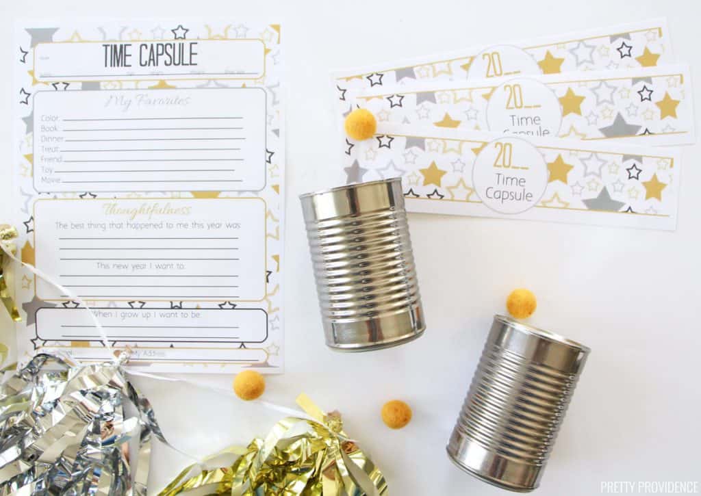Time Capsule Questions Printable - New Years Activities for Kids