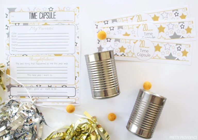Time Capsule Questions Printable - New Years Activities for Kids