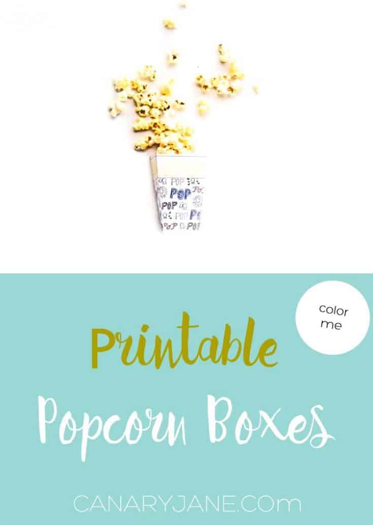 Printable Popcorn Boxes