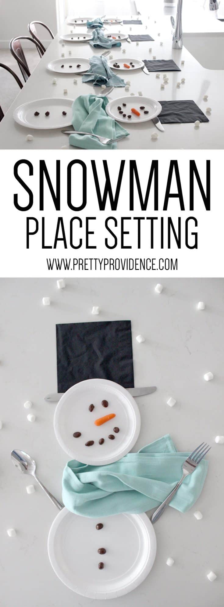 snowman place setting