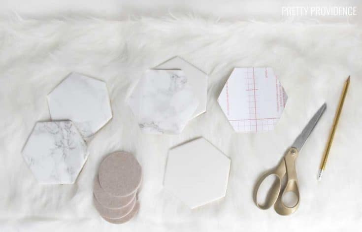 DIY Marble Coasters Gift - Pretty Providence