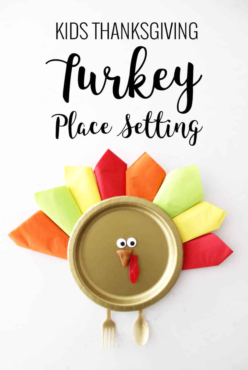 kids Thanksgiving turkey place setting