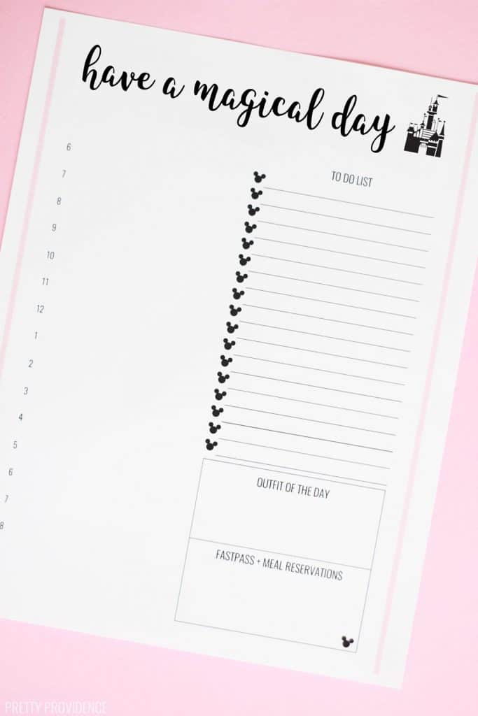 Disney Trip Planner Sheets - Pretty Providence