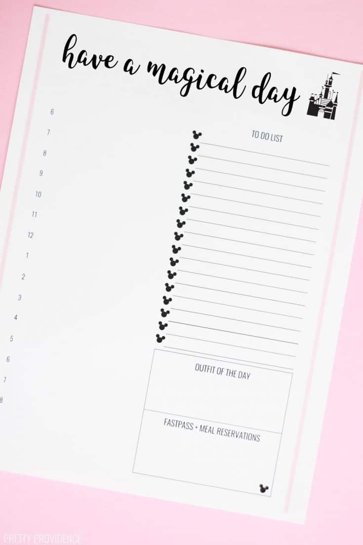 Disney Trip Planner Sheets - Pretty Providence