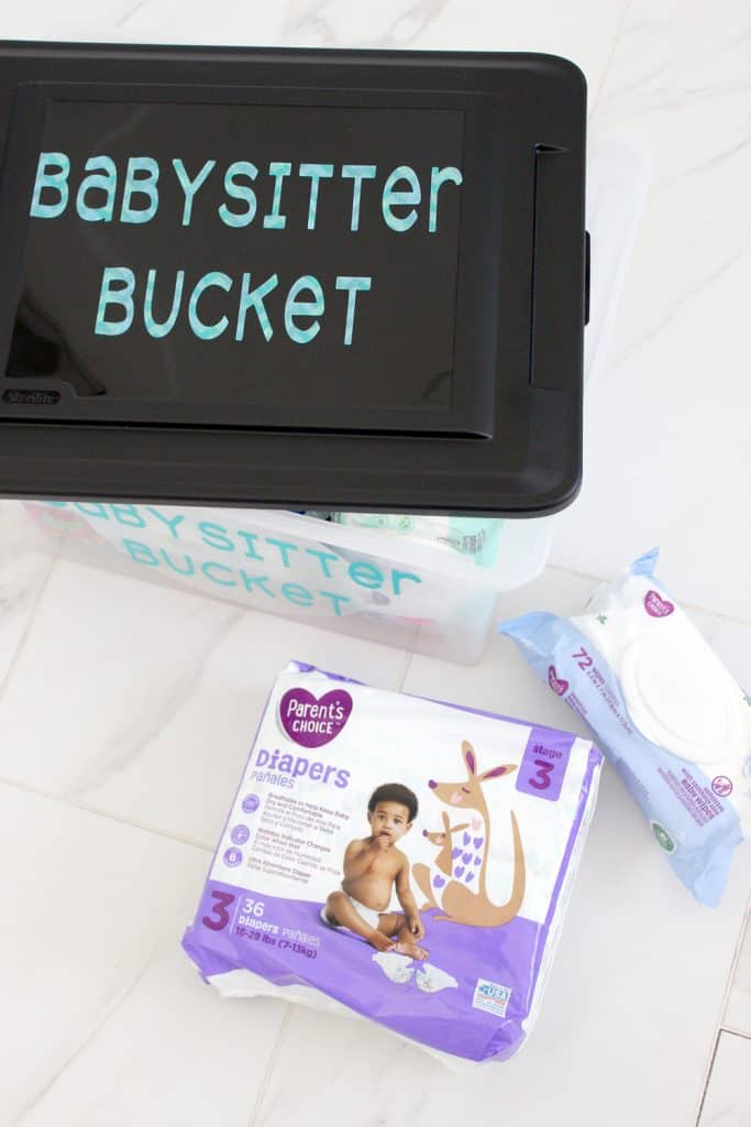 Babysitter Bucket with Babysitting Activities and Must Have Items