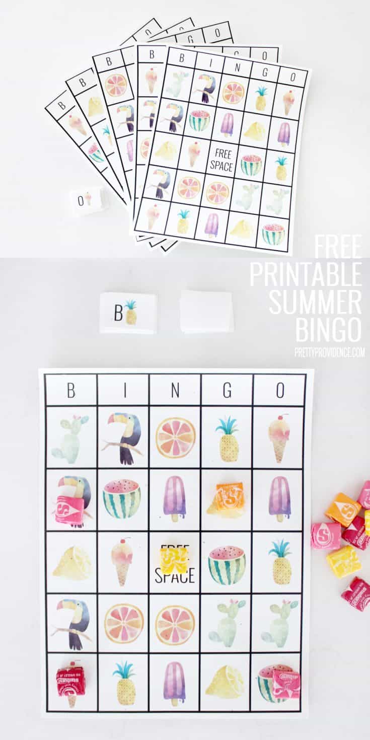 Free Printable Adorable Summer Bingo Cards - Pretty Providence