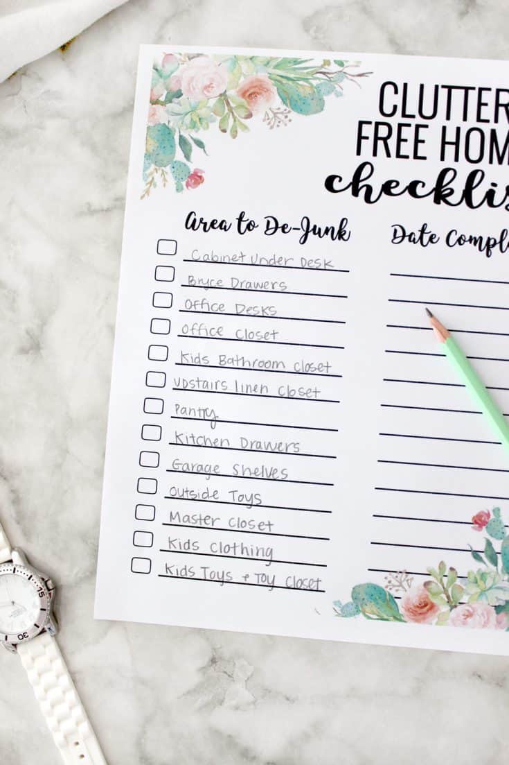 How to get your Home Clutter Free Checklist from Pretty Providence