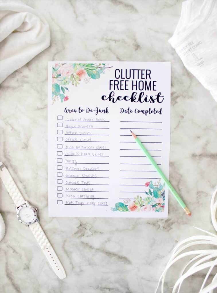 How to get your Home Clutter Free Checklist from Pretty Providence