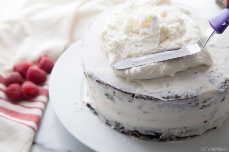 Raspberry Chocolate Cake with Cream Cheese Frosting
