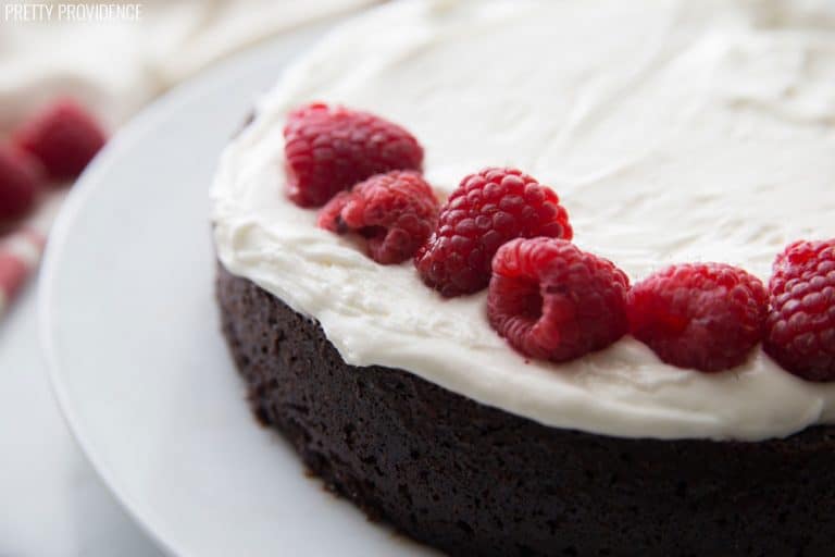 Raspberry Chocolate Cake with Cream Cheese Frosting
