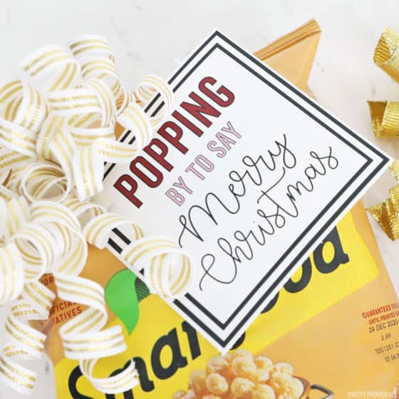 Popcorn Christmas Gift Tags Printable - Pretty Providence