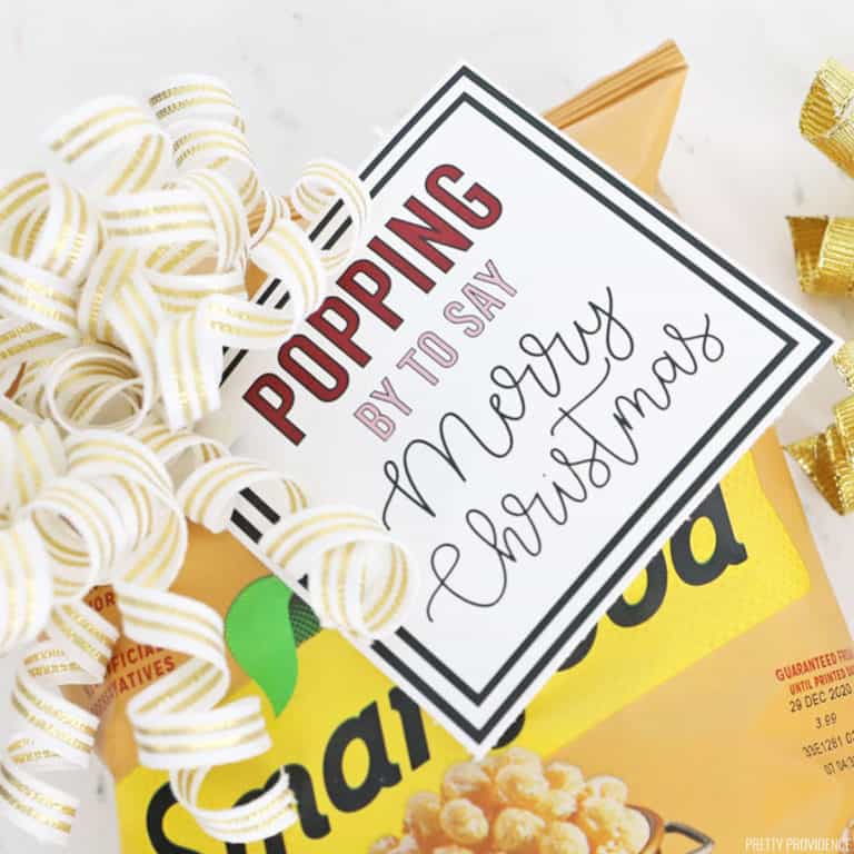 Popcorn Christmas Gift Tags Printable - Pretty Providence