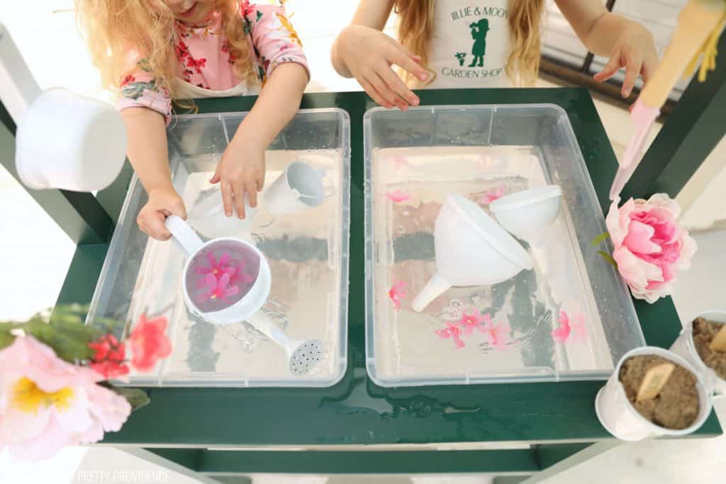 DIY Water Table and Sensory Bins for an Outdoor Play Area