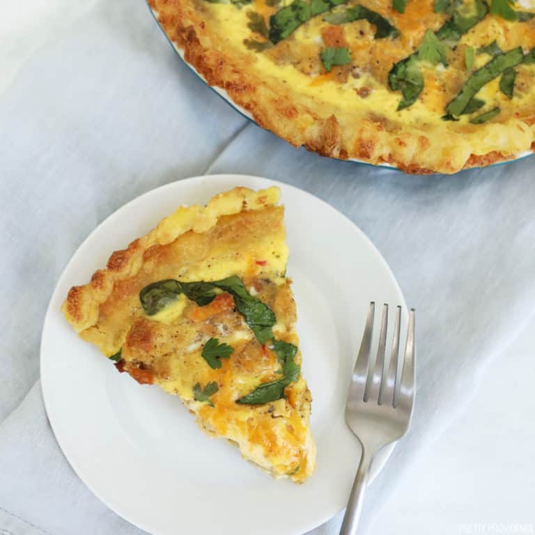Turkey Quiche with Mashed Potato Crust - Pretty Providence