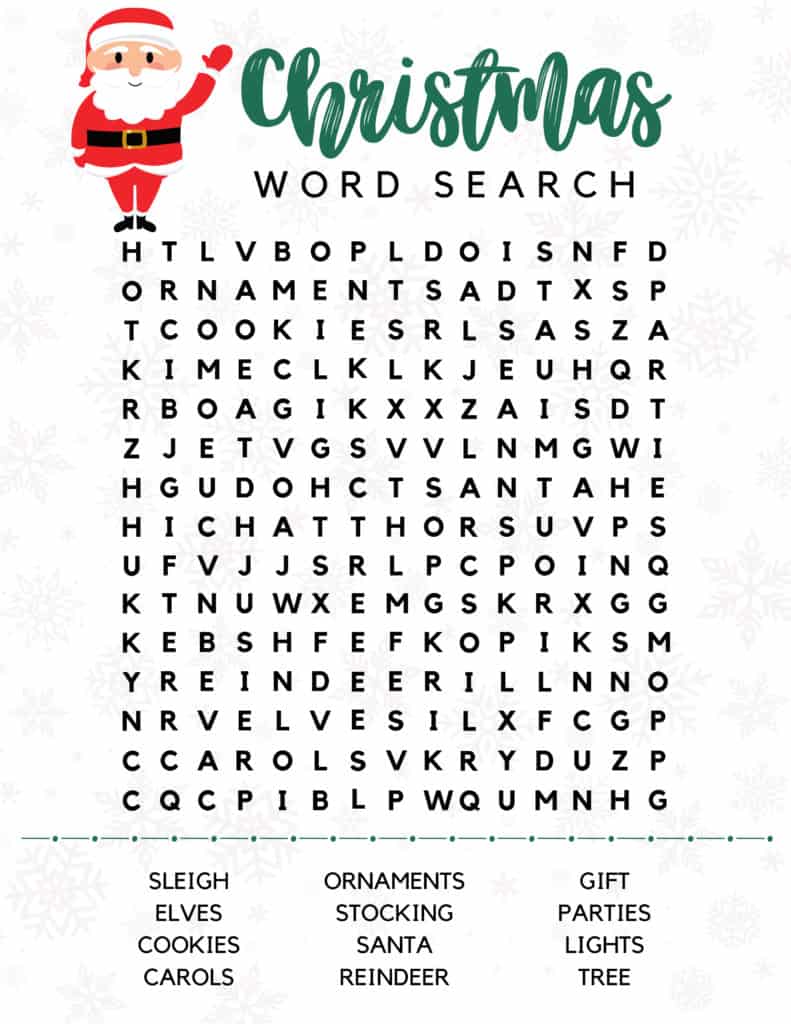 Free Printable Christmas Word Searches - Pretty Providence