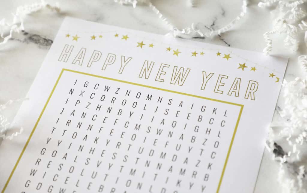 New Year's Eve Word Search - Pretty Providence