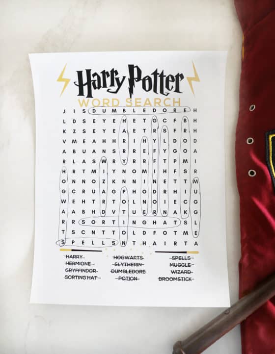 Harry Potter Word Search - Pretty Providence