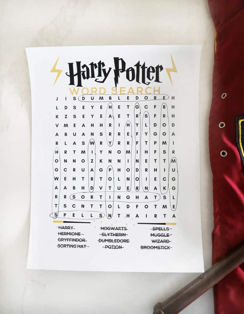 Harry Potter Word Search - Pretty Providence